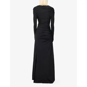 Victoria Beckham Gathered-detail Shoulder Drape Woven Gown