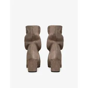 ANONYMOUS COPENHAGEN Lully 55 Suede Heeled Ankle Boots - Taupe