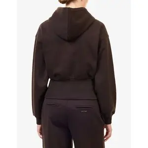 Lounge Zip-up Fitted-waist Cotton-blend Hoody - Dark Chocolate