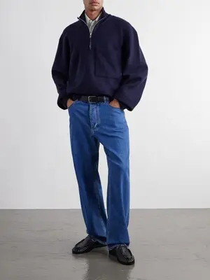 Bottega Veneta Wool-blend Bouclé Half-zip Sweatshirt
