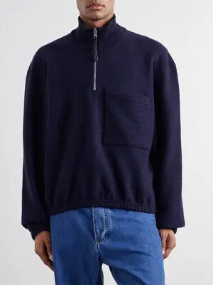 Bottega Veneta Wool-blend Bouclé Half-zip Sweatshirt