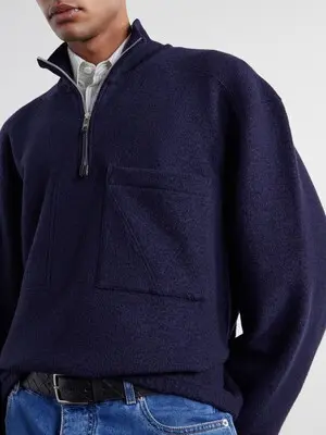 Bottega Veneta Wool-blend Bouclé Half-zip Sweatshirt