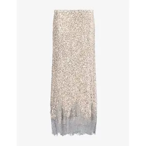 NEVER FULLY DRESSED Maeva Sequinned Midi Skirt
