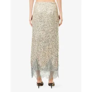 NEVER FULLY DRESSED Maeva Sequinned Midi Skirt