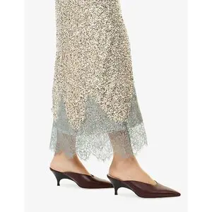 NEVER FULLY DRESSED Maeva Sequinned Midi Skirt
