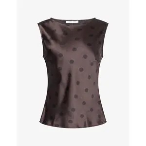 SAMSOE SAMSOE Saagne Polka-dot Satin Top - Mulch Dott
