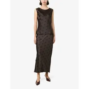 SAMSOE SAMSOE Saagne Polka-dot Satin Top - Mulch Dott