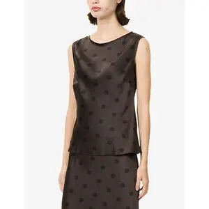 SAMSOE SAMSOE Saagne Polka-dot Satin Top - Mulch Dott