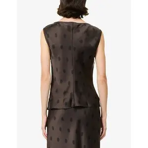 SAMSOE SAMSOE Saagne Polka-dot Satin Top - Mulch Dott