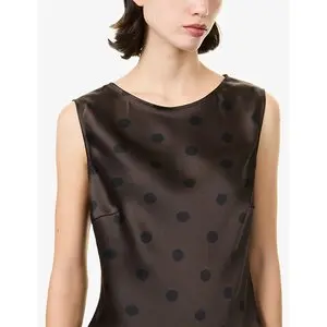 SAMSOE SAMSOE Saagne Polka-dot Satin Top - Mulch Dott