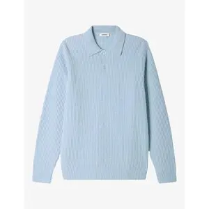Sandro Ribbed Long-sleeve Wool Jumper - Blue Sky