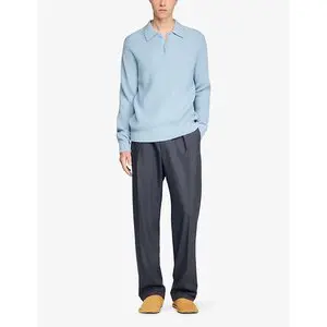 Sandro Ribbed Long-sleeve Wool Jumper - Blue Sky