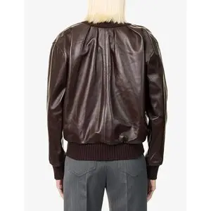 Victoria Beckham Roll-neck Long-sleeve Leather Top