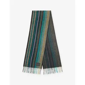 Paul Smith Trent Stripe Wool Scarf - Black