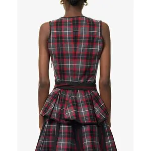 VIVIENNE WESTWOOD Roxy Tartan-check Wool-blend Top