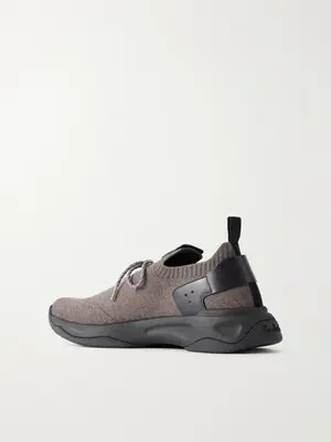 Berluti Shadow Leather-trimmed Mesh Sneakers
