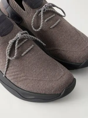 Berluti Shadow Leather-trimmed Mesh Sneakers