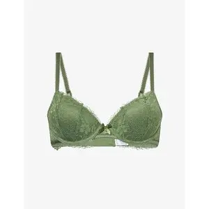 Lounge Padded Lace T-shirt Bra - Olive