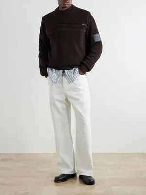 Loewe Panelled Zippered Wool-blend Sweater