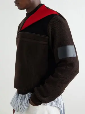 Loewe Panelled Zippered Wool-blend Sweater
