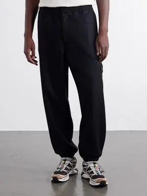 Stone Island Ghost Tapered Wool And Nylon-blend Flannel Drawstring Trousers