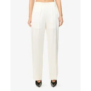 Victoria Beckham Relaxed Curved-leg Crepe-back Satin Trousers
