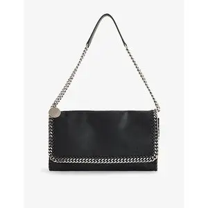 Stella McCartney Falabella Flap Woven Shoulder Bag - Black