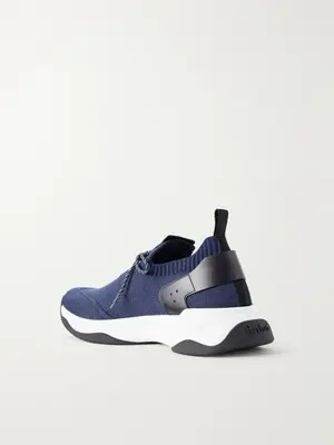 Berluti Shadow Leather-trimmed Mesh Sneakers