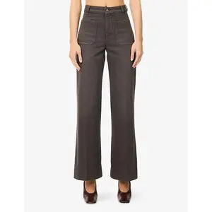 Victoria Beckham Alina Wide-leg Cotton Denim Jeans - Fossil Grey