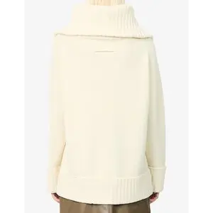 Victoria Beckham Wide-collar Wool-blend Jumper - Ivory