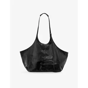 ALLSAINTS Siloh Oversized Leather Tote Bag - Black