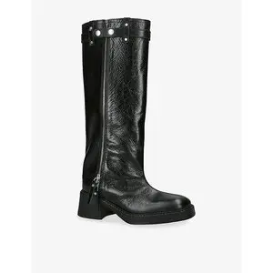 MIISTA Izolda Leather Heeled Knee-high Boots