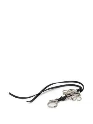 Loewe 2019-2026 Brass And Calfskin Anagram Ring And Bag Charm Key Chain - Black