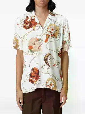 ENDLESS JOY Topeng Graphic-print Short-sleeve Shirt - White
