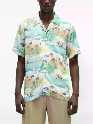 ENDLESS JOY Iris Graphic-print Short-sleeve Shirt - Blue
