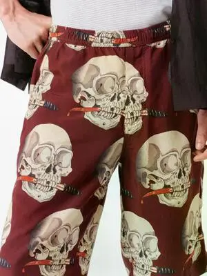 ENDLESS JOY Skull-print Elasticated Shorts