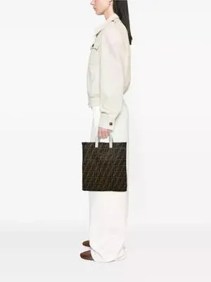 Fendi 2000-2010 Zucca Canvas Shopping Tote Bag
