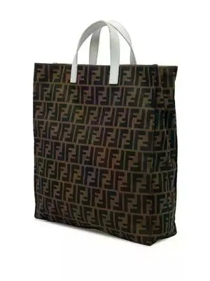 Fendi 2000-2010 Zucca Canvas Shopping Tote Bag