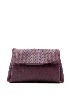 Bottega Veneta 2010 Nappa Intrecciato Flap Clutch Bag - Red