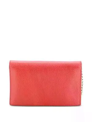 Gucci Interlocking Wallet On Chain Leather Crossbody Bag - Red