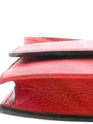 Gucci Interlocking Wallet On Chain Leather Crossbody Bag - Red