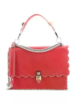Fendi Kan I Bag Leather Medium Shoulder Bag - Red