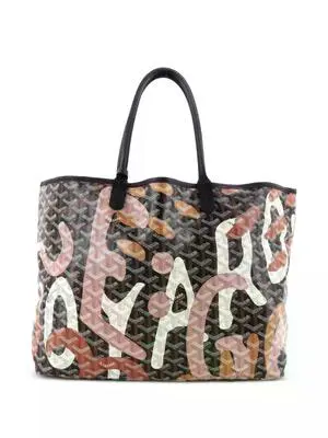 Goyard Saint Louis Lettres Camouflage Coated Canvas Pm Tote Bag - Black