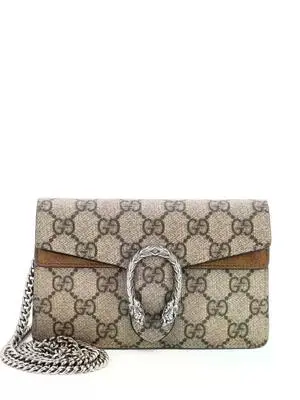 Gucci Dionysus Bag Gg Coated Canvas Super Mini Crossbody Bag - Brown