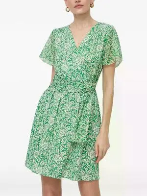 MORGAN Floral-print Belted Mini Dress - Green
