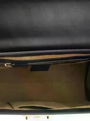 Gucci Padlock Top Handle Bag Gg Coated Canvas And Leather Small Satchel
