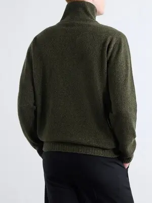 Altea Wool And Cashmere-blend Half-zip Sweater - Green