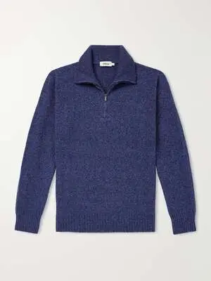 Altea Wool And Cashmere-blend Half-zip Sweater - Blue