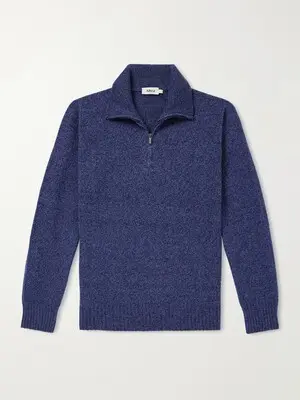 Altea Wool And Cashmere-blend Half-zip Sweater - Blue