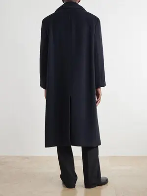 Loewe Double-breasted Wool And Lama-blend Coat - Blue